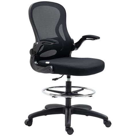 Standing Desk Chair Ergonomic Mesh Drafting Chair With Footrest