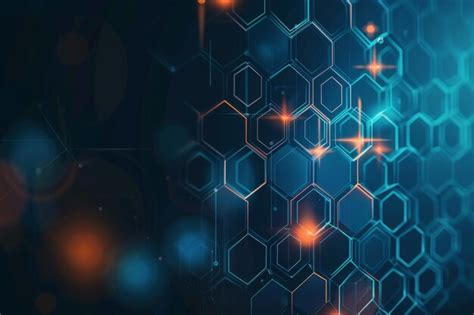 abstract digital hexagonal molecular structure premium ai generated image