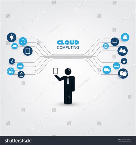 Cloud Computing Design Concept Standing Business Stock Vector Royalty Free