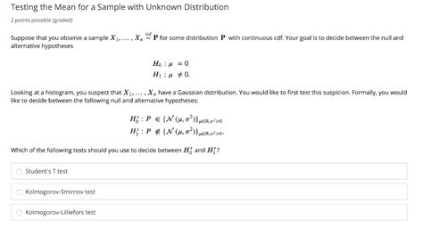 solved testing the mean for a sample with unknown
