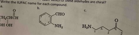 Solved Write The IUPAC Name For Each Compound A B C Chegg Com