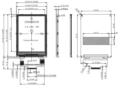 Inch TFT LCD Display X Resolution SPI Interface