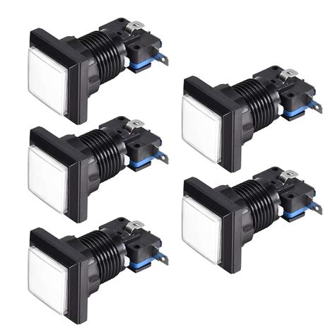 Uxcell Game Push Button X Square V LED Illuminated Push Button Switch With Micro Switch