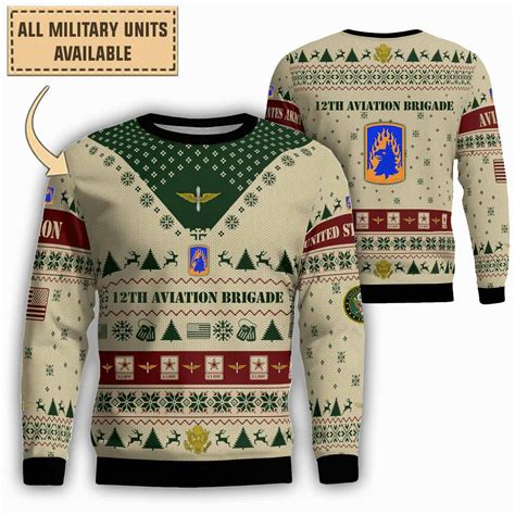 12th Avn Bde 12th Aviation Brigade Lightweight Sweater Proudly Served Military Apparels And