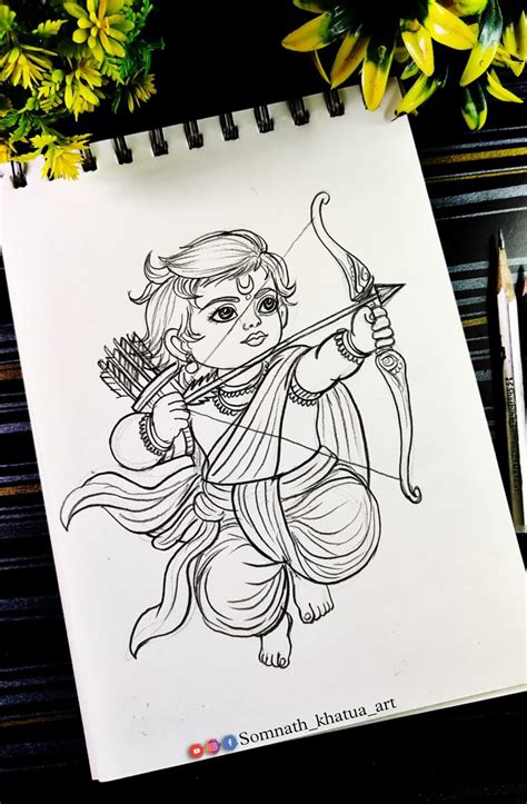Cute Shree Ram Drawing Pencil Easy 🚩😍 How To Draw Lord Shree Ram Step