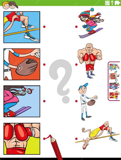 Ilustração De Desenho Animado De Atividade Educacional De Correspondência Com Pessoas E