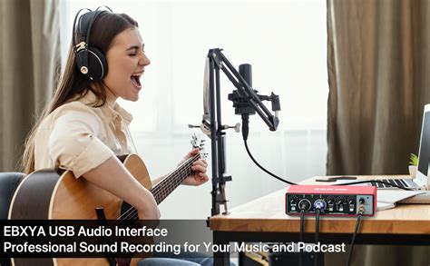 Ebxya Usb Audio Interface 24 Bit 192 Khz 2i2 Usb Soundkarten Interface Mit Mic Xlr Line