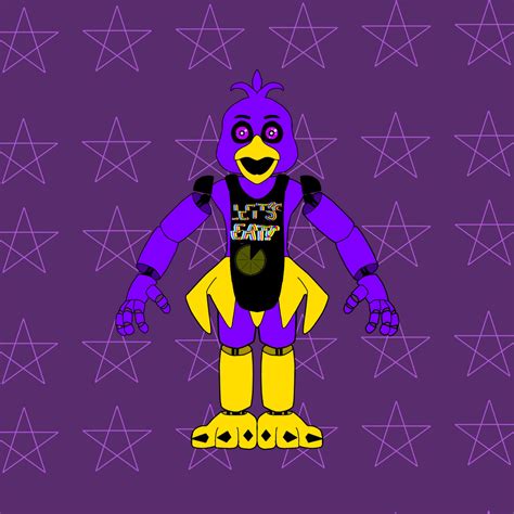 Stylized Blacklight Chicathechicken Fnaf 1 Fan Art By Berriesonvr On