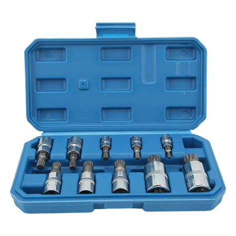 Triple Square Spline Bit Socket Set 10pcs Triple Square Spline Spline Socket Bit Set Drive