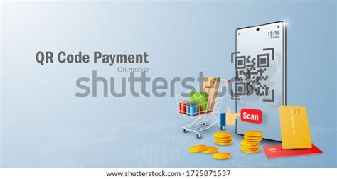 Payment On Mobile Concept Qr Code Stock Vector Royalty Free 1725871537 Shutterstock