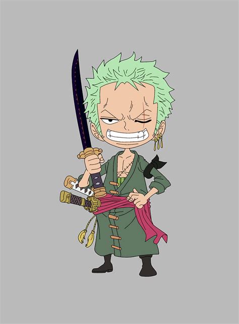 Zoro Chibi Cute Digital Art By Olivia Ball Fine Art America
