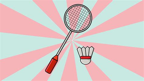 Animation Of Badminton Rackets And Shuttlecocks With A Rotating