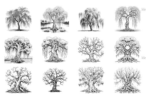 Spooky Tree Procreate Stamps Halloween Brush Set Digital Download Etsy