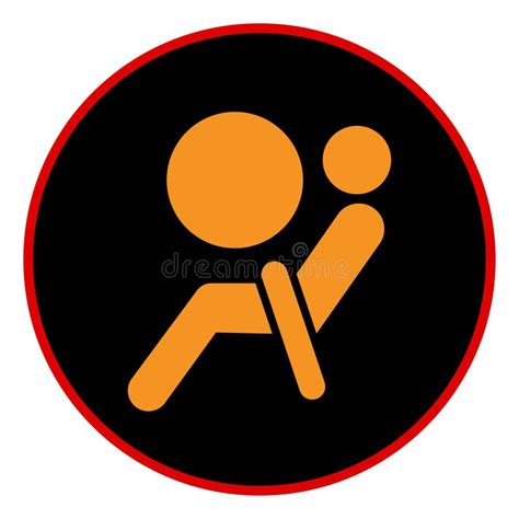 Airbag System Warning Light Symbol Sign Vector Illustration Isolate On White Background Label