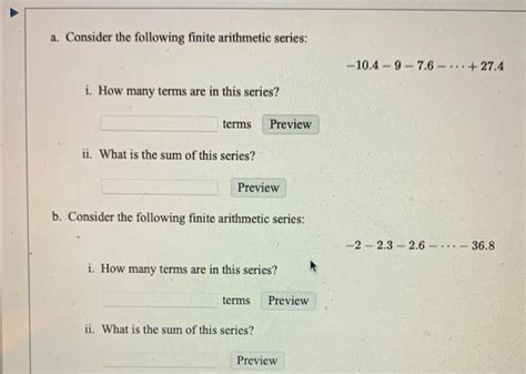 Solved A Consider The Following Finite Arithmetic Series
