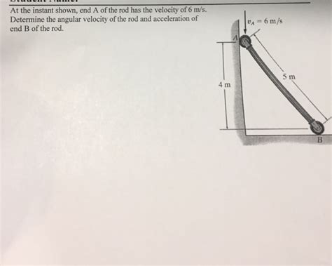 solved at the instant shown end a of the rod has the