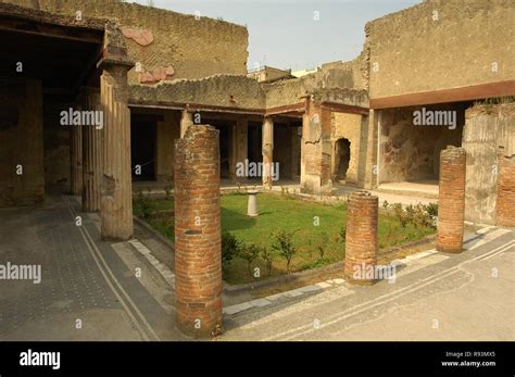Courtyard Peristyle With Columns And Mosaic Tiled Floor House Of The