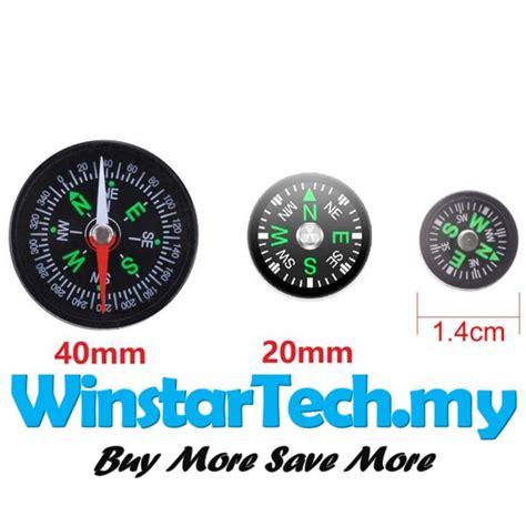 14mm 20mm 40mm Size Mini Compass For Hiking Black Survival Compass Paracord Compass Lazada