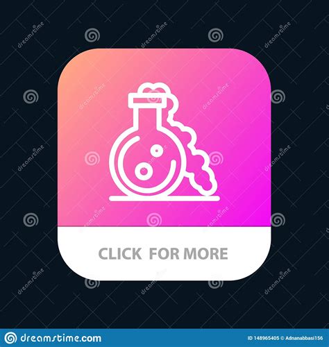 Flask Lab Test Medical Mobile App Button Android And Ios Line Version Stock Vector