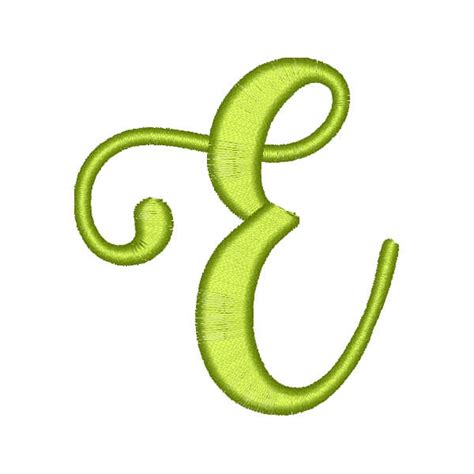 Matriz De Bordado Fonte Nadine Letra E Em Vários Tamanhos E Bordados