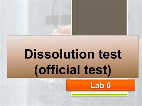 Dissolution Test Apparatus Ppt