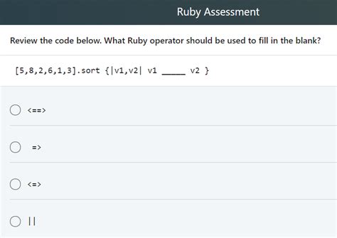 Solved Ruby Assessment What Is The Output Of The Following