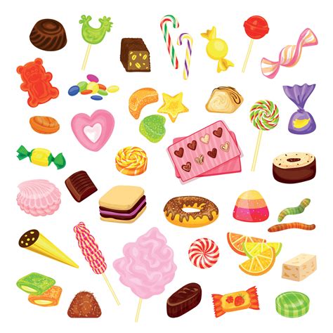 Candy Icon Set Cartoon Style 8790774 Vector Art At Vecteezy