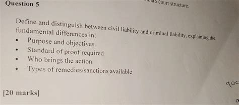 Question 5 Define And Distinguish Between Studyx