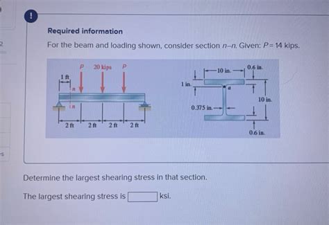 solved required information for the beam and loading