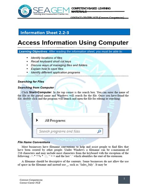 22 3 Access Information Using Computer Pdf Computer File Software
