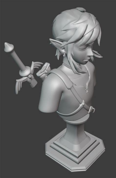 Link Botw Printable Bust 3d Model 3d Printable Cgtrader