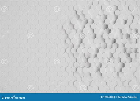 3d Illustration White Geometric Hexagonal Abstract Background Surface Hexagon Pattern