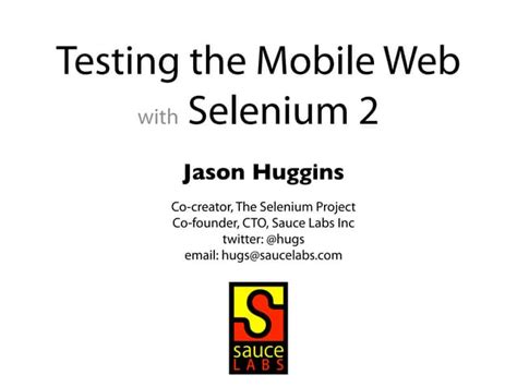 Selenium 2 Mobile Web Testing Ppt