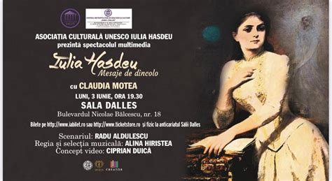 Spectacol Multimedia ”iulia Hasdeu Mesaje De Dincolo” Cu Actrița