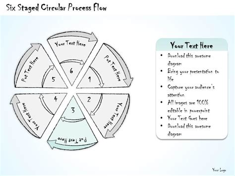 Business Ppt Diagram Six Staged Circular Process Flow Powerpoint Template PowerPoint