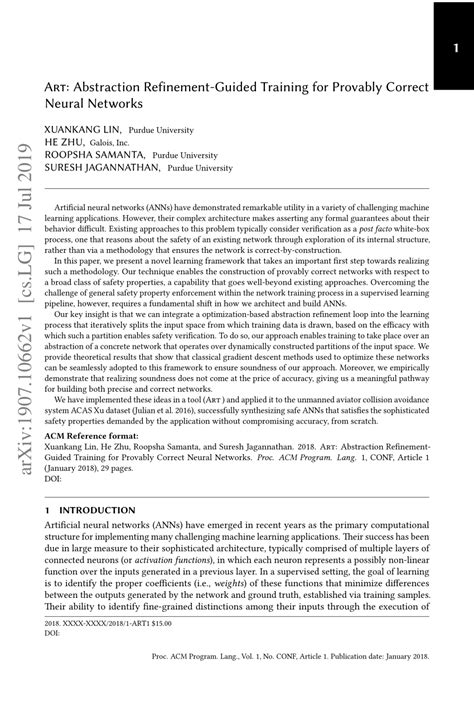 (PDF) ART: Abstraction Refinement-Guided Training for Provably Correct ...