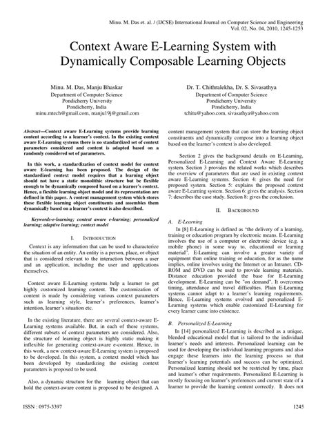 Pdf Context Aware E Learning System With Dynamically Composable