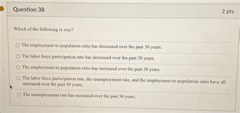 Solved Which Of The Following Is True The
