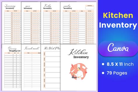 Kitchen Inventory Canva Interior Graphic By Munjixpro · Creative Fabrica