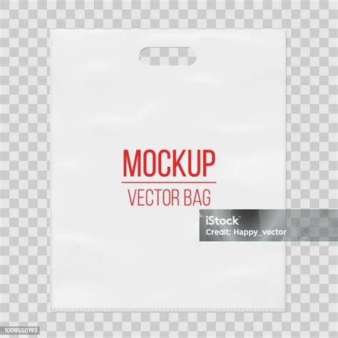빈 빈 흰색 비닐 봉투 투명 한 배경에 고립의 크리에이 티브 벡터 일러스트 브랜드에 대 한 장소 예술 디자인 현실 이랑 템플릿