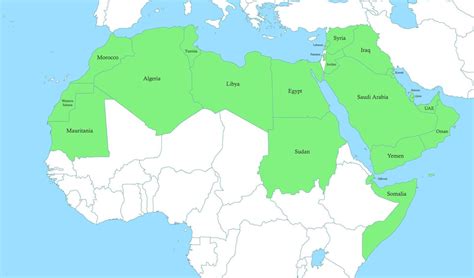 Arab Countries Map Of Kuwait