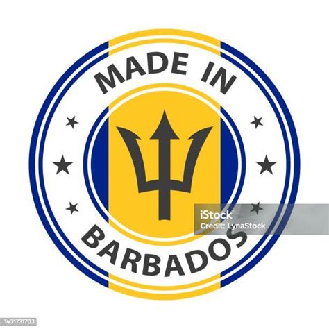 바베이도스 배지 벡터로 제작되었습니다 별과 국기가있는 스티커 흰색 배경에 고립 된 표지판 개념 기호에 대한 스톡 벡터 아트 및 기타 이미지 Istock