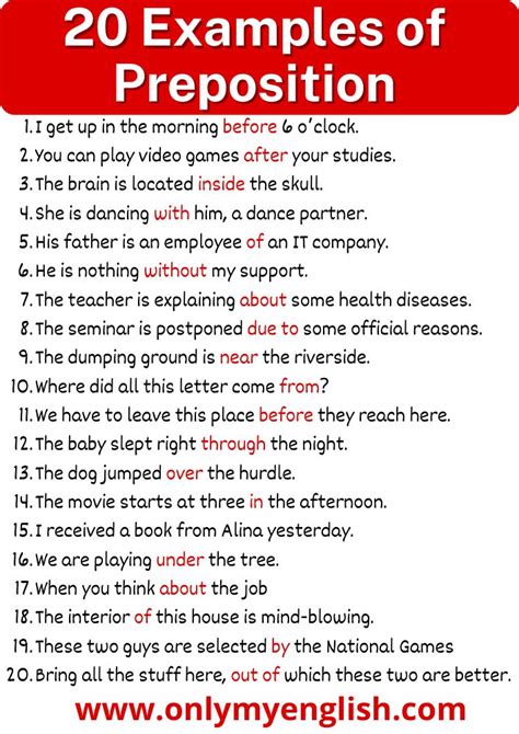 20 Preposition Examples In Sentences