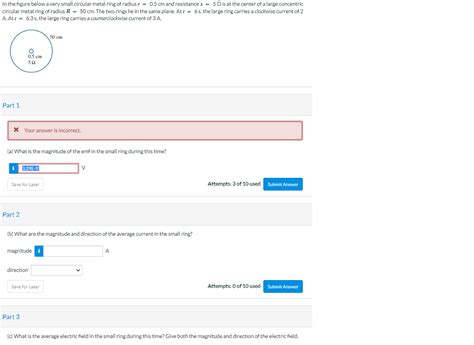 Solved In The Figure Below A Very Small Circular Metal Ring Chegg Com