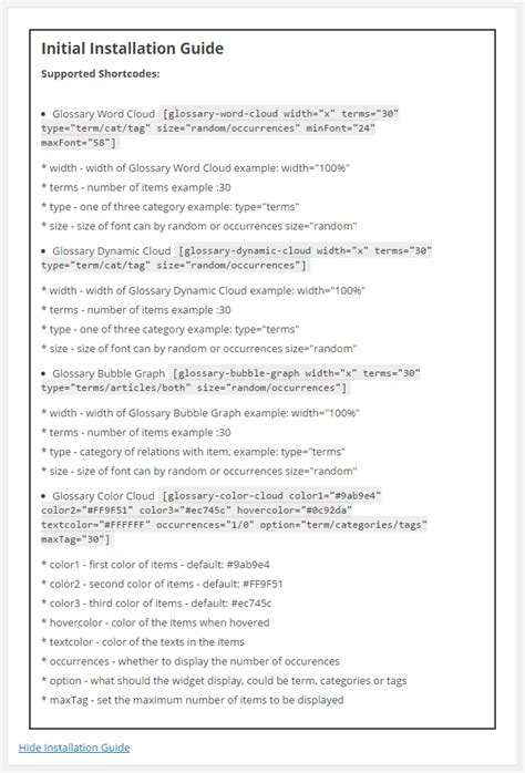Tooltip Glossary Visual Terms Widgets Add On For Wordpress