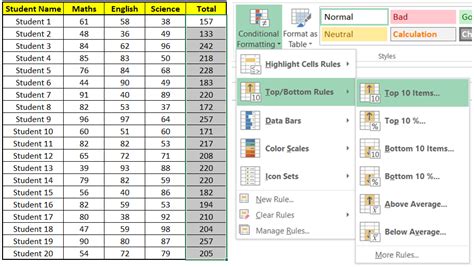 Conditional Formatting Highlighting Top Values In Excel