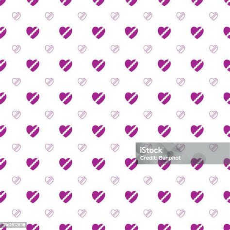상한 하트 보라색과 흰색 색상의 매끄러운 패턴 벡터 그림입니다 실연에 대한 스톡 벡터 아트 및 기타 이미지 실연 배경 주제 귀여운 Istock