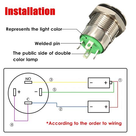 12v 2a 95mm Waterproof Led Metal Cap Power Momentary Push Button