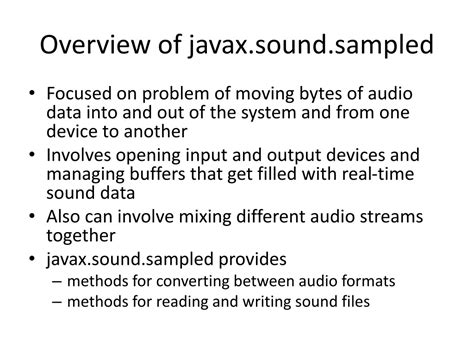 ppt java sound api powerpoint presentation free download id 1502842