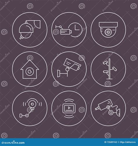 Cctv Icons Stock Vector Illustration Of Clipart Detailed 72689162